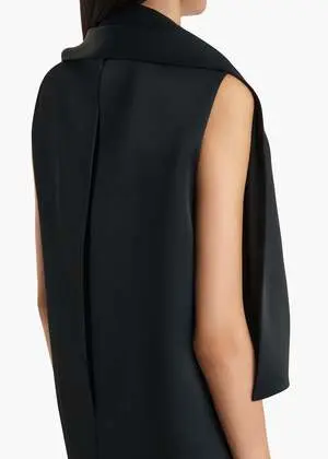 Khaite Satin Top With Draped Collar - Black