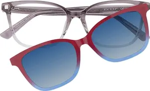 Zenni Cat-Eye Full Rim Frame With Snap-On Sunlens Violet