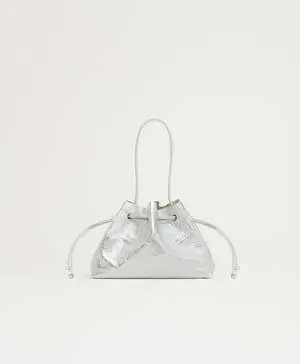 MANSUR GAVRIEL Drawstring Pouchette - Crinkled Silver