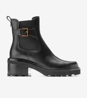 Cole Haan Shibley Waterproof Lug Buckle Booties - Black