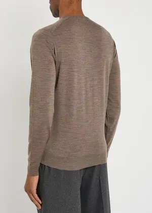 John Smedley Lundy Fine-knit Merino Wool Jumper - Brown