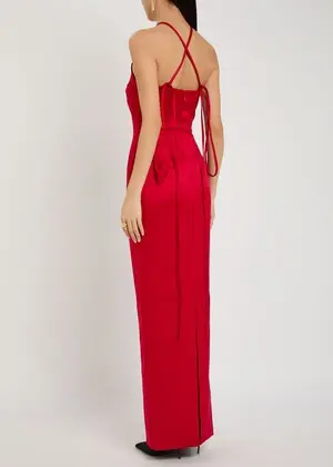 Solace London Fern Halterneck Maxi Dress
