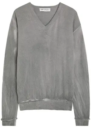 Our Legacy V-neck Merino Wool Jumper - Grey