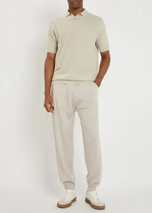 John Smedley Henning Merino Wool Sweatpants - Beige