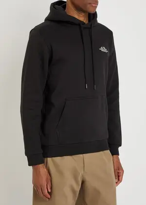 LES DEUX Hooded Cotton Sweatshirt - Black