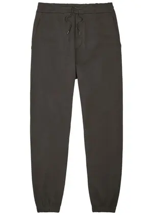 Saint Laurent Logo-embroidered Cotton Sweatpants - Black