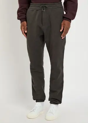 Saint Laurent Logo-embroidered Cotton Sweatpants - Black