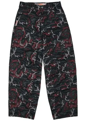 PDF CHANNEL Leggenda Patterned Barrel-leg Cotton Trousers
