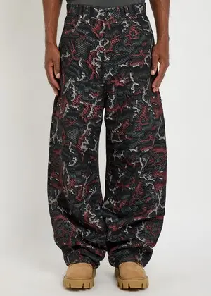 PDF CHANNEL Leggenda Patterned Barrel-leg Cotton Trousers