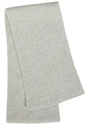 John Smedley Stark Melange Cashmere And Wool-blend Scarf - Light Grey