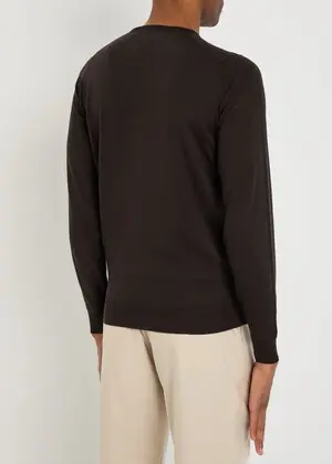 John Smedley Cherwell Merino Wool Jumper - Dark Brown