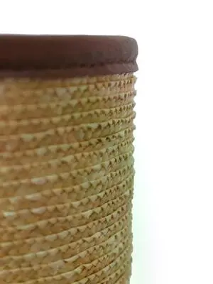 LA ROSE Raffia Leather-trim Vase