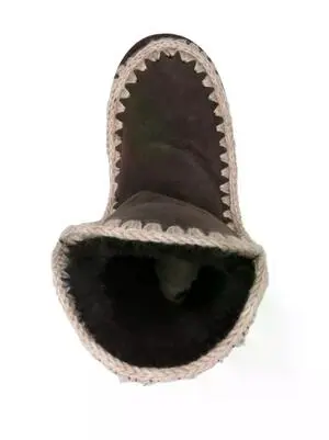 Mou Logo-patch Suede Ankle Boots - Brown