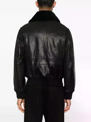 FURSAC Zip-up Leather Jacket - Black