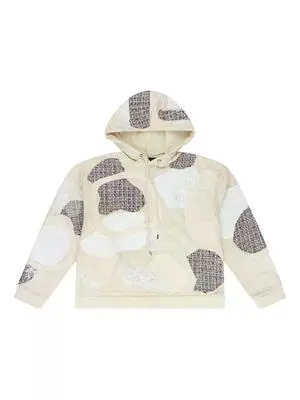 WHO DECIDES WAR BY EV BRAVADO Tweed Patchwork Hoodie