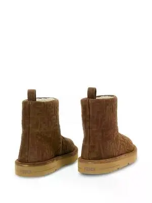 Fendi Embossed-ff Ankle Boots