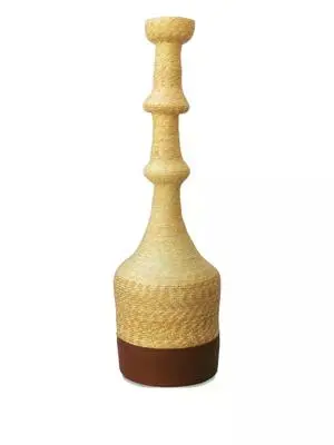 FILIPPO CATARZI Raffia Leather-detail Vase - Neutrals
