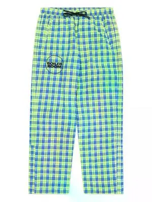 PLEASURES Practice Checked-pattern Track Pants - Green