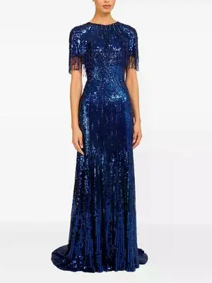 Jenny Packham Sequined Maxi Dress