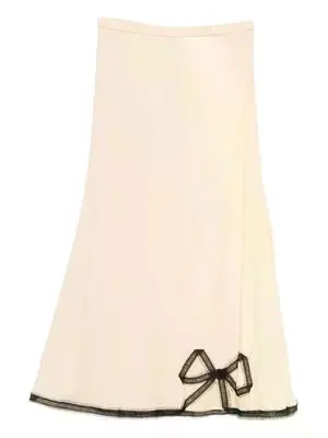 Rochas Bow-trim Midi Skirt - Neutrals