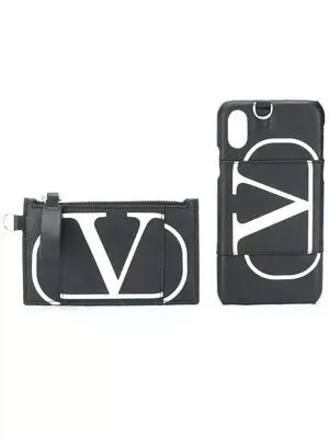 Valentino Garavani Vlogo Iphone X/xs Case And Cardholder - Black
