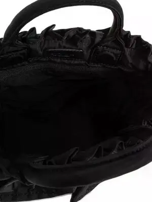 GANNI Mini Ruffled Tote Bag - Black