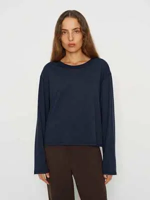 REFORMATION Liam Long Sleeve Oversized T-shirt - Blue