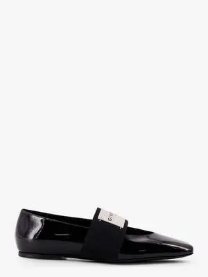 Givenchy Patent Leather Ballerinas With Logo - Black