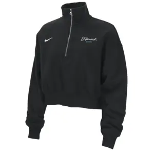 Nike College Phoenix Fleece Cropped 1/4-zip Pullover - Black