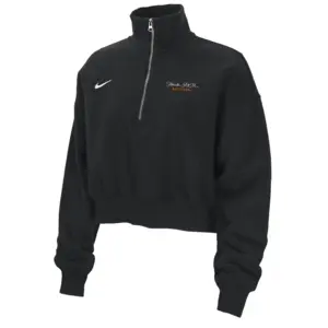 Nike College Phoenix Fleece Cropped 1/4-zip Pullover - Black