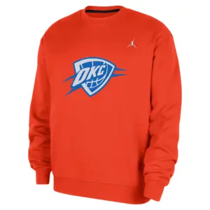 JORDAN Oklahoma City Thunder Nba Fleece Crew-neck Sweatshirt - Orange