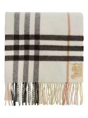 Burberry Check-pattern Fringed-hem Scarf - Neutrals