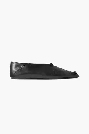 JIL SANDER Leather Point-toe Flats - Black