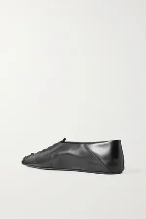 JIL SANDER Leather Point-toe Flats - Black
