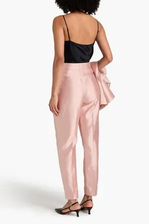 Zimmermann Pleated Tapered Wool-silk Blend Pants - Blush