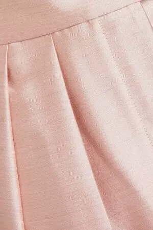 Zimmermann Pleated Tapered Wool-silk Blend Pants - Blush