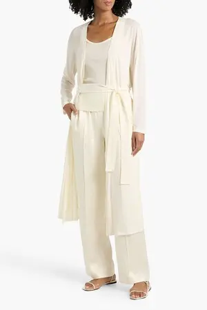 Another Tomorrow Lyocell Jersey Robe - Ivory