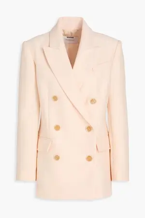 Zimmermann Double-breasted Wool And Silk-blend Blazer - Blush