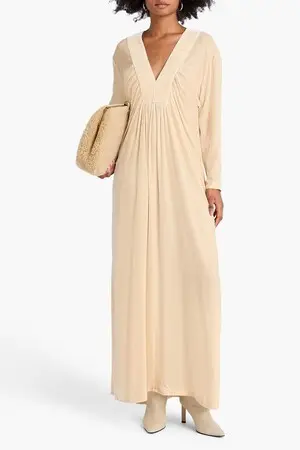 Zimmermann Ruched Velvet Maxi Dress