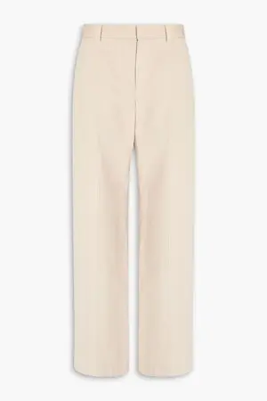 Brunello Cucinelli Belted Cotton-corduroy Wide-leg Pants - Beige