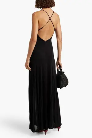 Staud Mesh-trimmed Jersey Maxi Dress