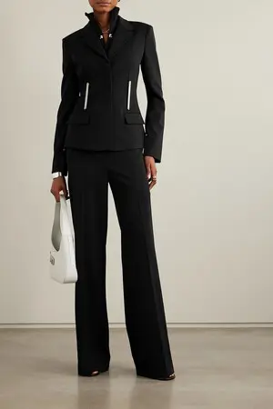 DION LEE Embellished Wool-blend Blazer