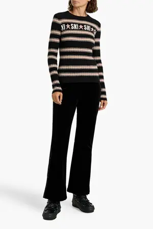 Autumn Cashmere Striped Jacquard-knit Cashmere Sweater