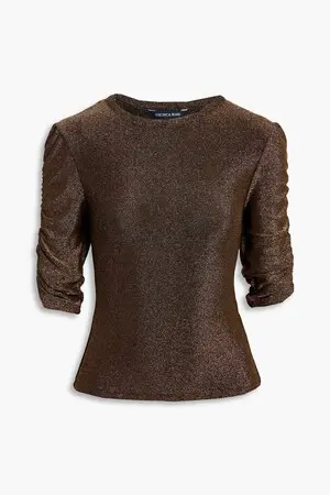 Veronica Beard Metallic Stretch-jersey Top