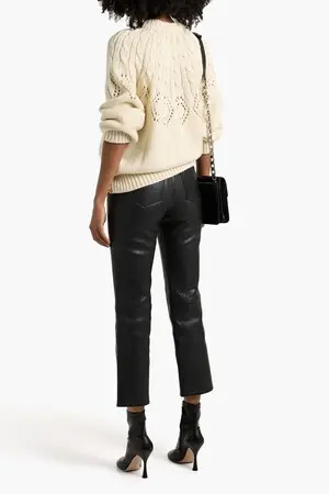 A.L.C. Cameron Cropped Textured Leather Pants
