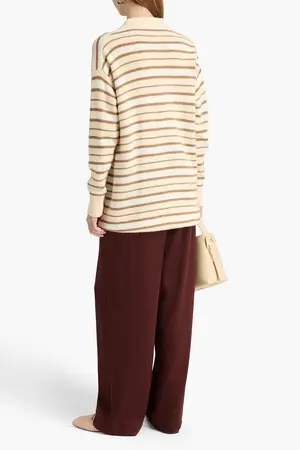 Marni Striped Wool And Cashmere-blend Cardigan - Cream