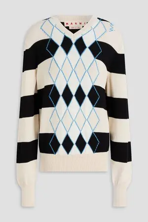 Marni Argyle Intarsia Cotton Sweater