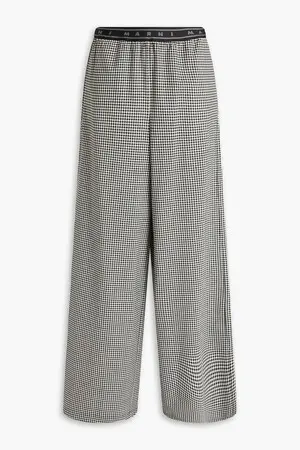 Marni Gingham Jacquard Wide-leg Pants
