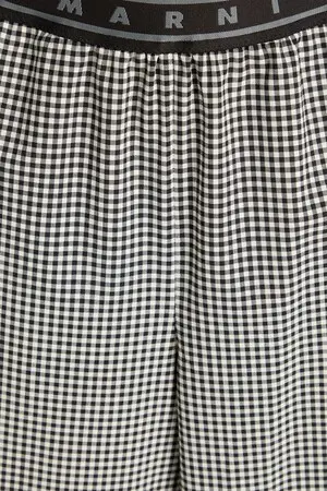 Marni Gingham Jacquard Wide-leg Pants