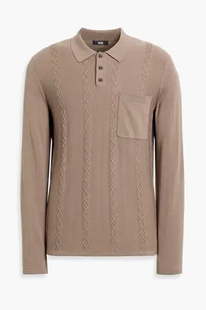 Paige Merrifield Cable-knit Cotton-blend Polo Sweater